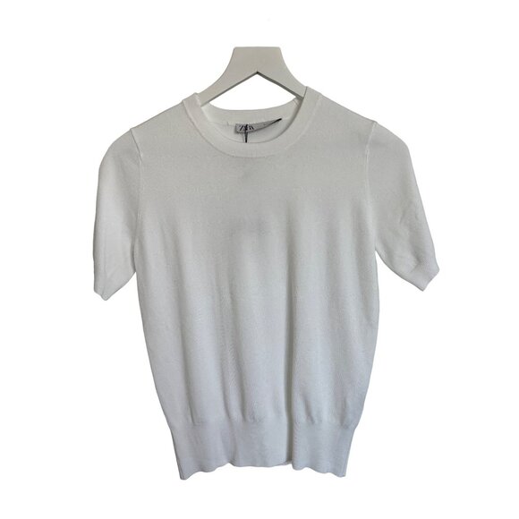 Zara | Tops | Zara White Stretch Top | Poshmark